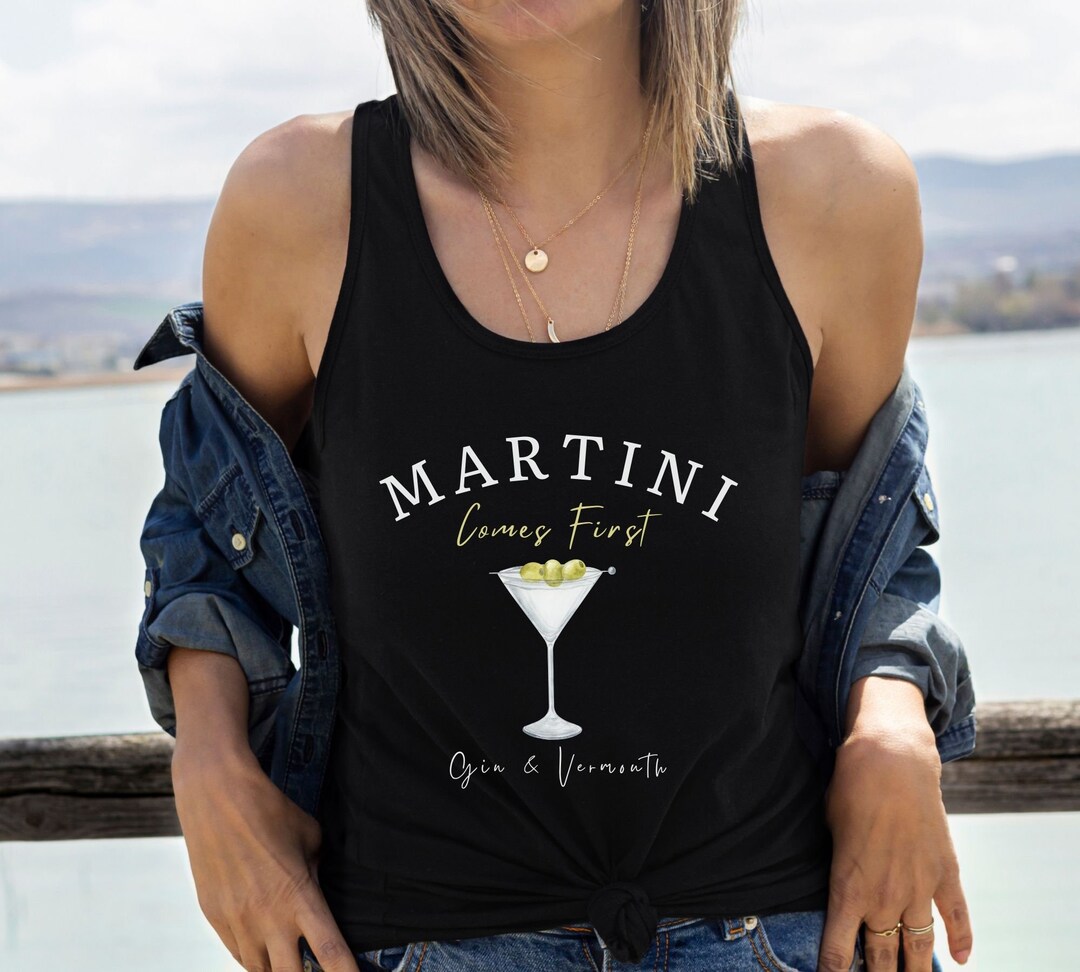 Martini Cocktail Tank Top, New York Cocktail Women's Ideal Racerback ...