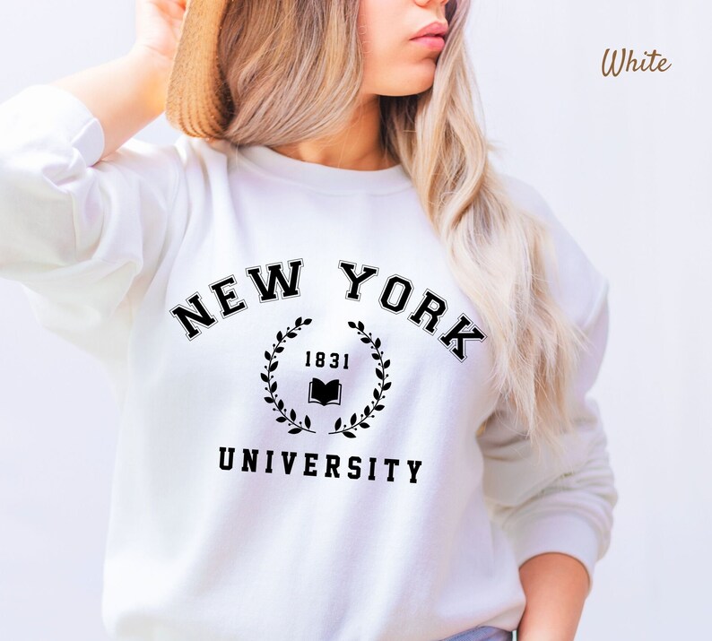 NYU Sweatshirt, NYU Crewneck, New York University, Varsity Pullover ...