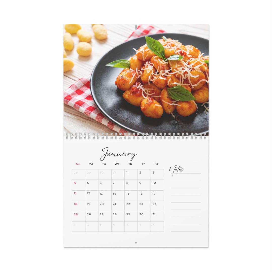 Pasta Wall Calendar 2026, Aesthetic Pasta Lovers 2026 Calendar, Kitchen ...