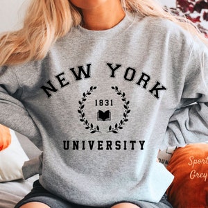 NYU Sweatshirt, NYU Crewneck, New York University, Varsity Pullover ...