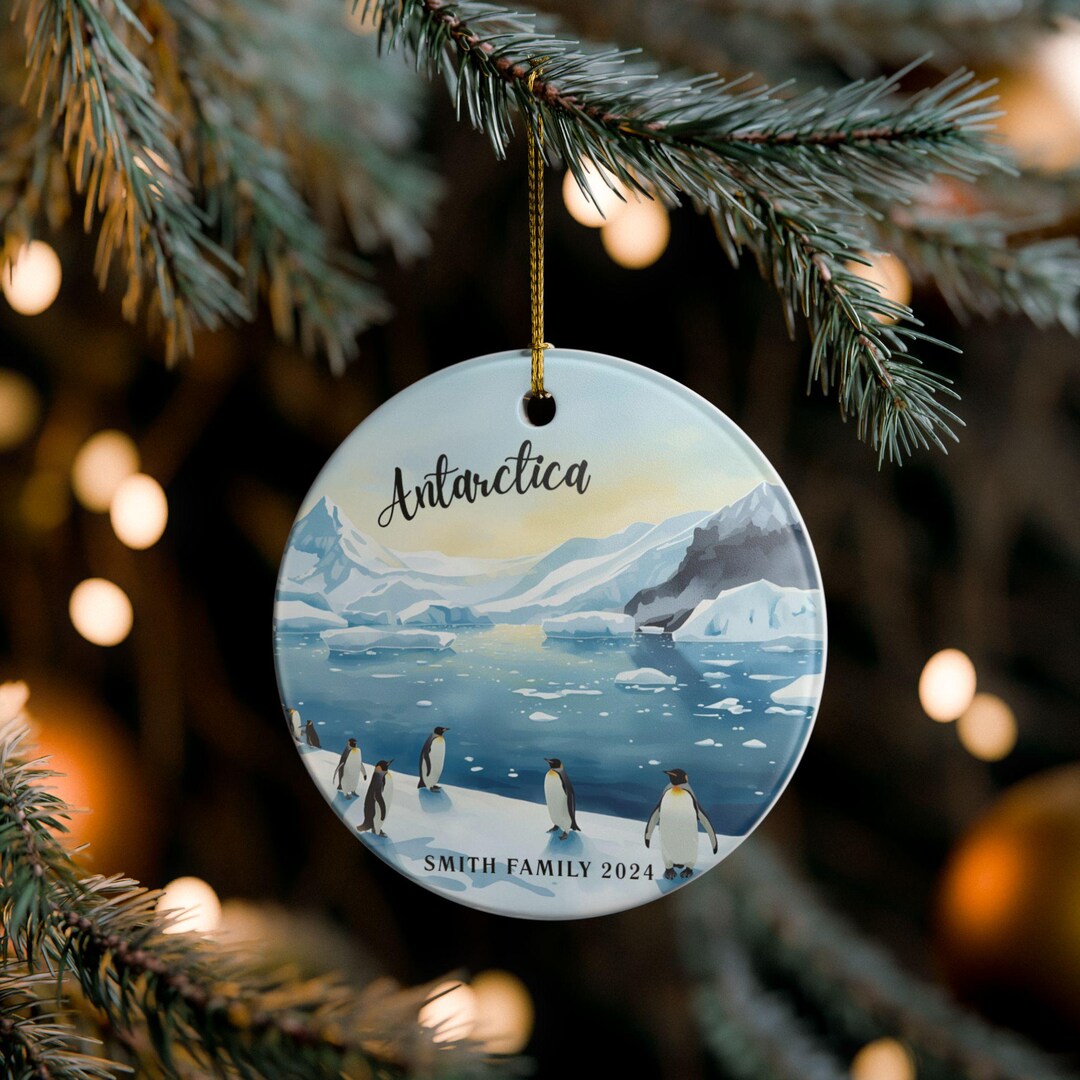 Custom Antarctica Ornament, Family Vacation Unique Souvenir, Vacation ...