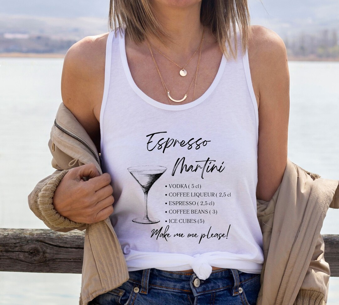Espresso Martini Cocktail Tank Top, Martini Lover Gift, Coffee Lover ...