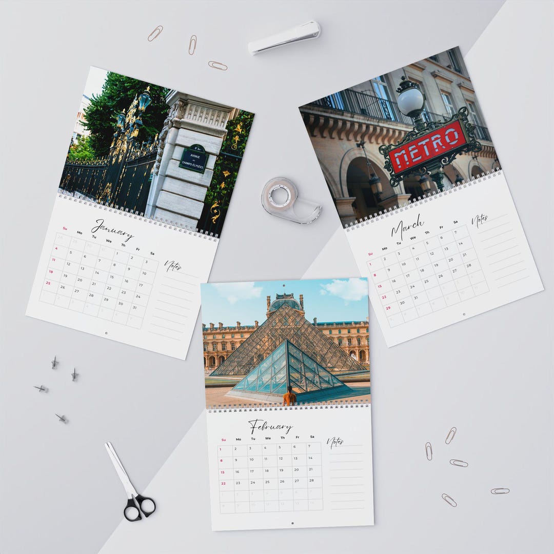 Paris Wall Calendar 2026, Paris Landmarks Photos Calendar, 12 Months ...