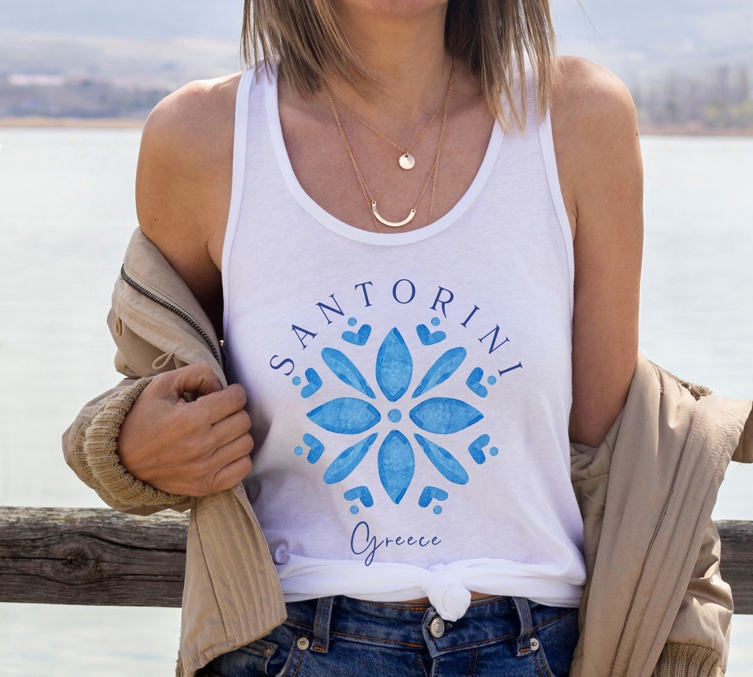 Santorini Greek Islands Tank Top , Greece Lover Gift Greece Tank Top ...