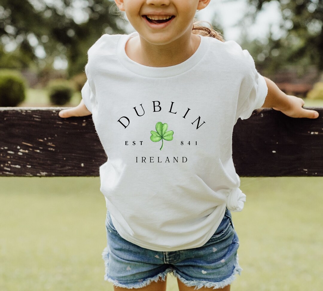 Kids Dublin Ireland T Shirt Lucky Shamrock Ireland Tshirt - Etsy