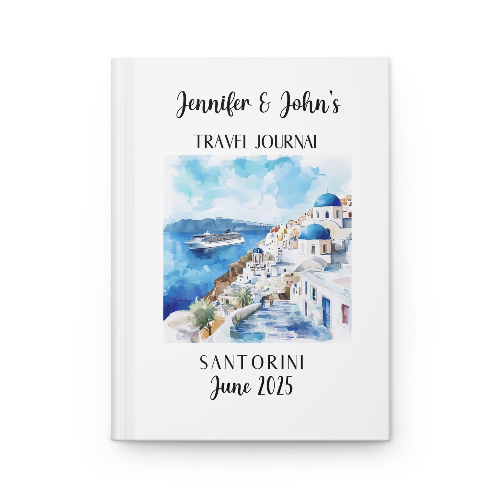 Custom Greek Islands Travel Journal, Santorini, Mykonos, Naxos, Greece ...