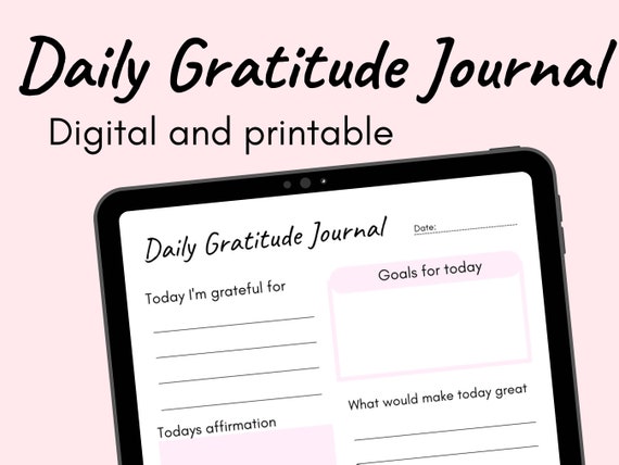 Daily Gratitude Journal Printable Daily Gratitude Journal Manifesting ...