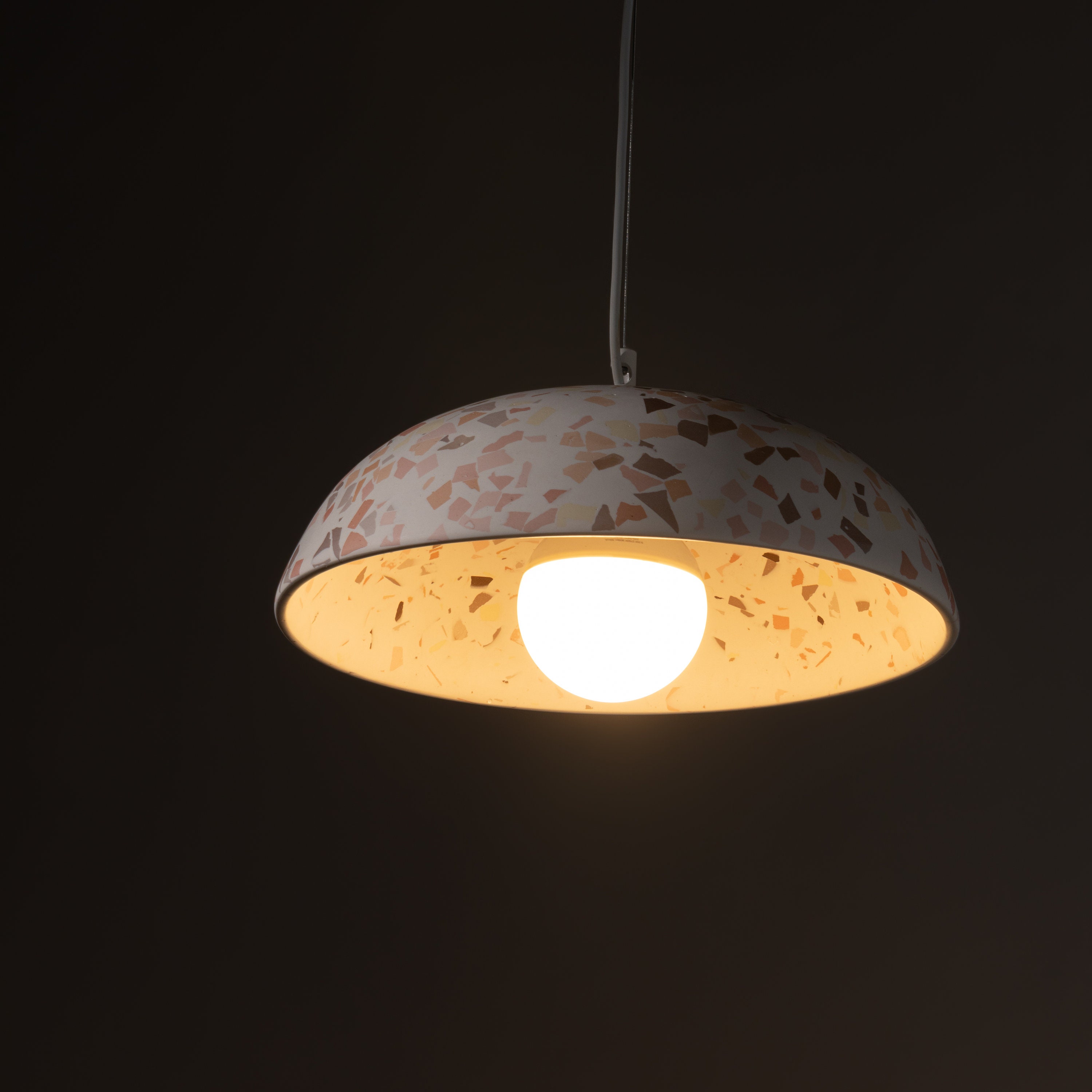 Dome Terrazzo Pendant Light, Concrete Terrazzo Ceiling Light, Kitchen ...