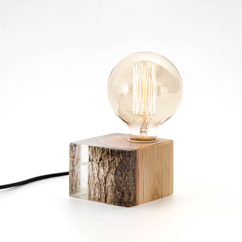 Transparent Epoxy Table Lamp Epoxy Resin Light Edison - Etsy