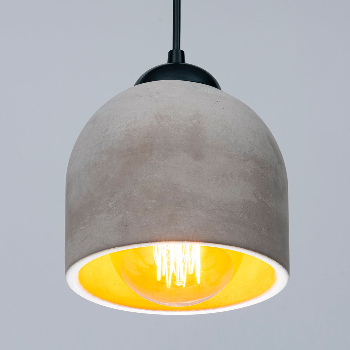 Brown Concrete Pendant Lamp, Stone Chandelier, Designer Hanging Lights ...