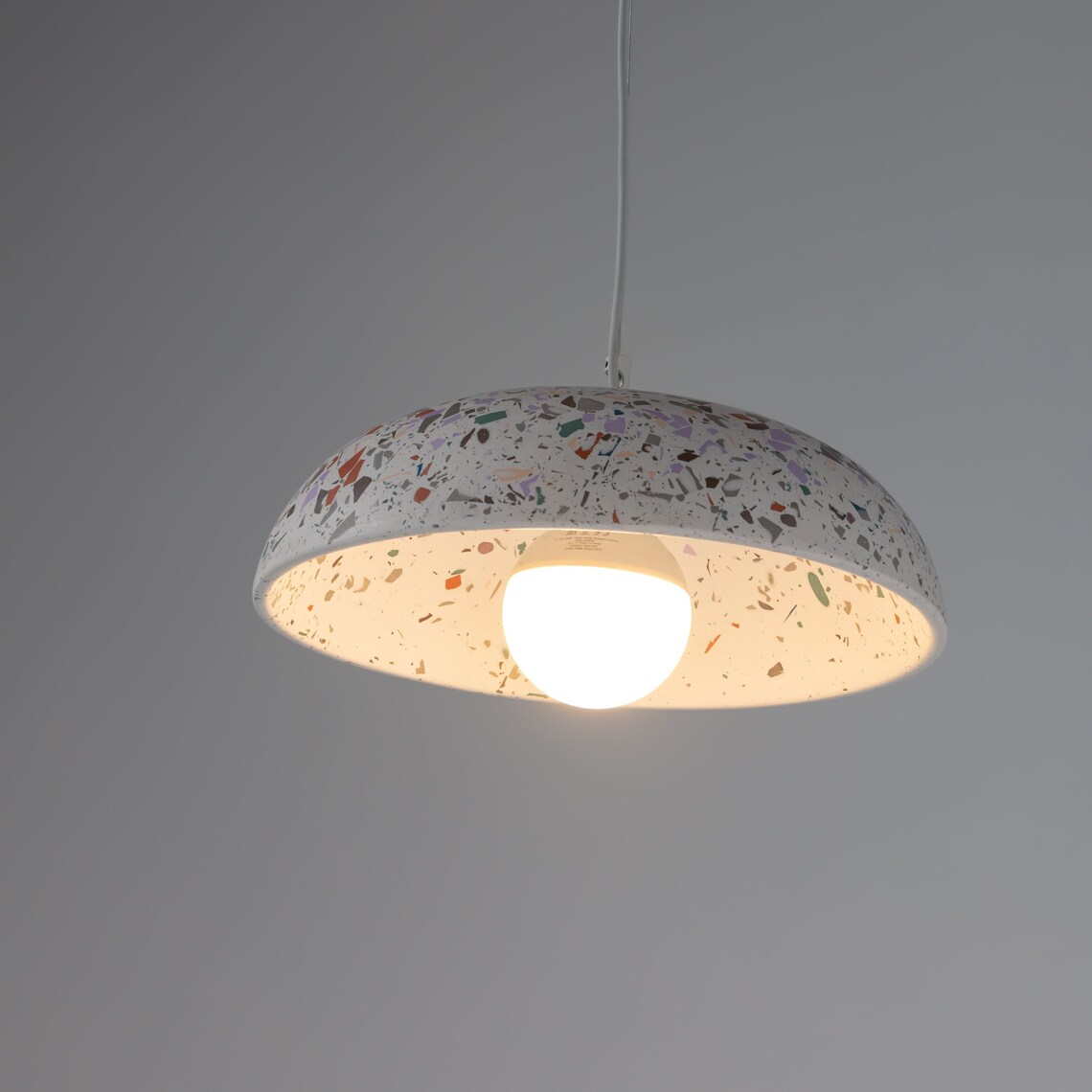 Terrazzo Dome Pendant Light, Terrazzo Home Decor, Concrete Terrazzo ...