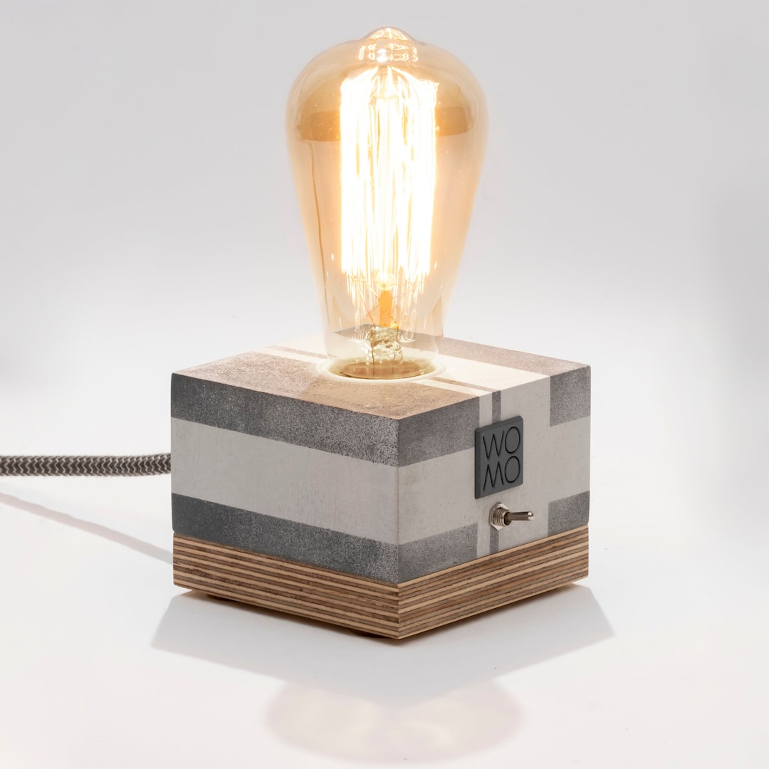 Hand-painted Concrete Table Lamp, Concrete Design Table Lamp ...