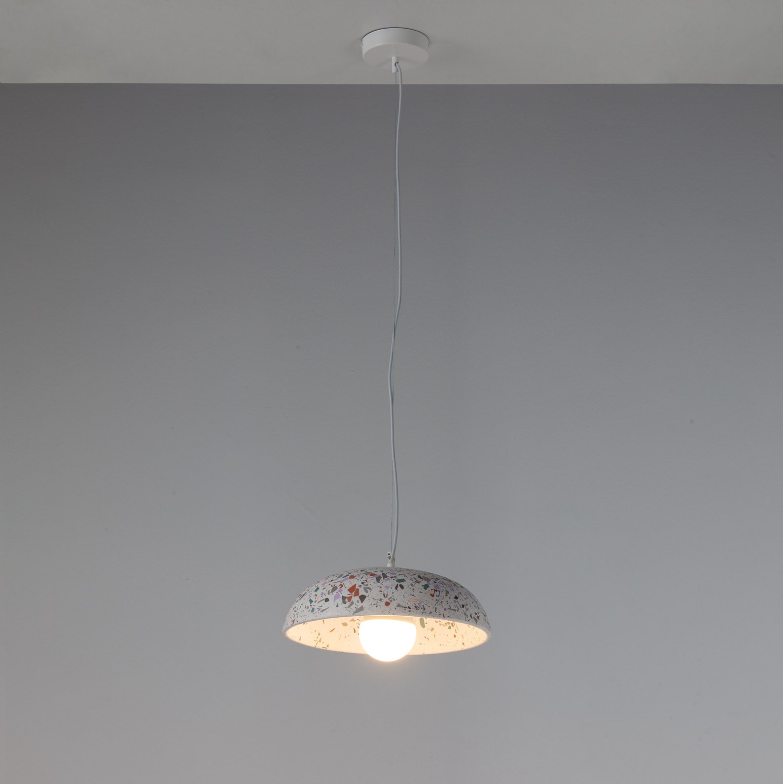 Terrazzo Dome Pendant Light, Terrazzo Home Decor, Concrete Terrazzo ...