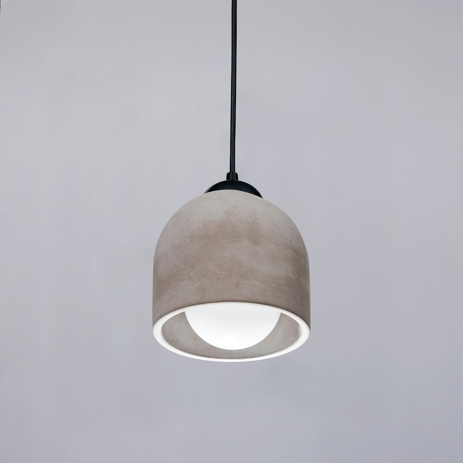 Brown Concrete Pendant Lamp, Stone Chandelier, Designer Hanging Lights ...