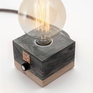 Dimmable Black Concrete Table Lamp, Designer Table Lamp, Dimmer Bedside ...