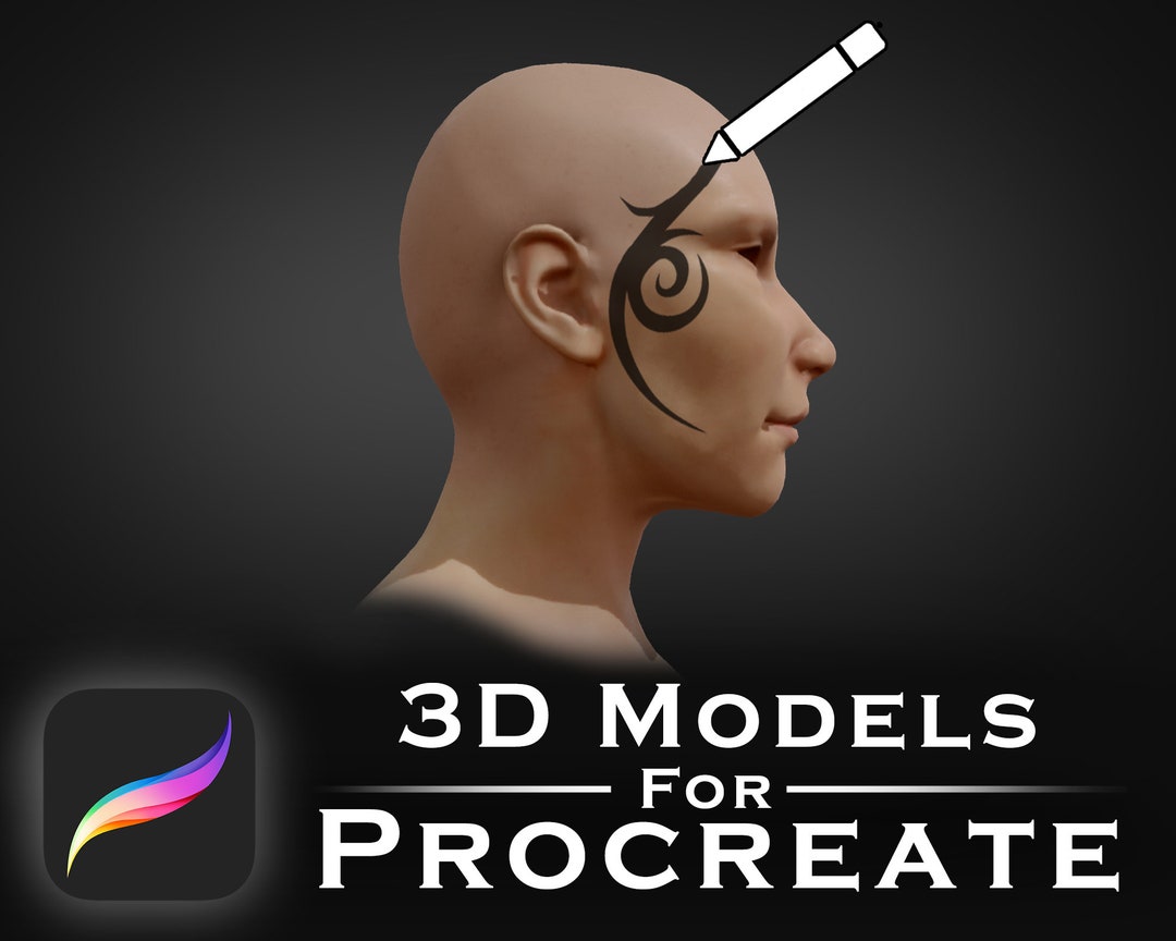 Procreate 3D Model: Female Head for Tattoo Art - Etsy