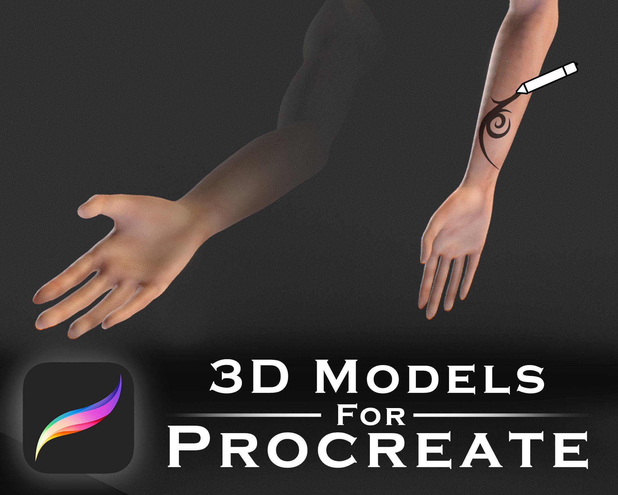 Procreate 3D Models Female Arm Perfect For Tattoo Art 3D Etsy