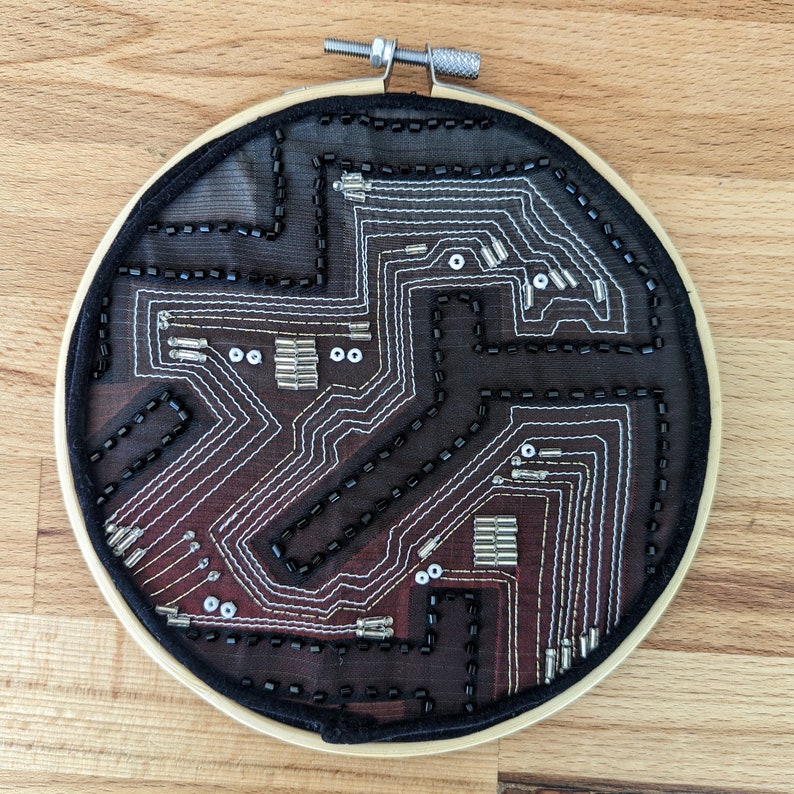 Cyberpunk Inspired PCB machine and Hand Embroidered Circuit Board ...