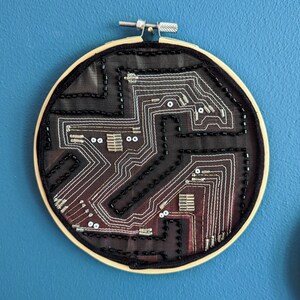 Cyberpunk Inspired PCB machine and Hand Embroidered Circuit Board ...
