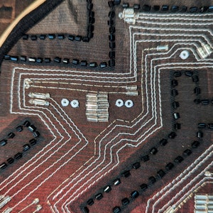 Cyberpunk Inspired PCB machine and Hand Embroidered Circuit Board ...