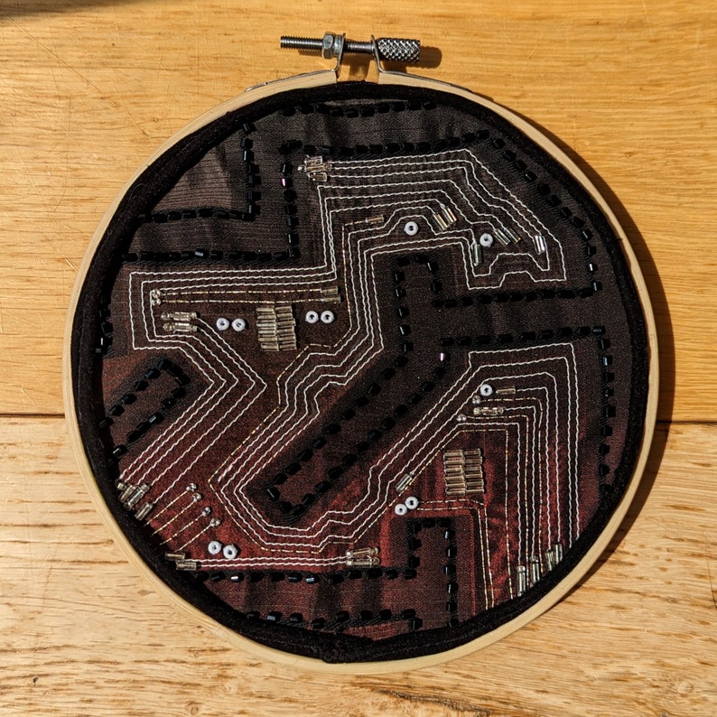 Cyberpunk Inspired PCB machine and Hand Embroidered Circuit Board ...
