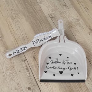 Geschenk Polterabend: Aufkleber für Polterabend| Kehrblech ...