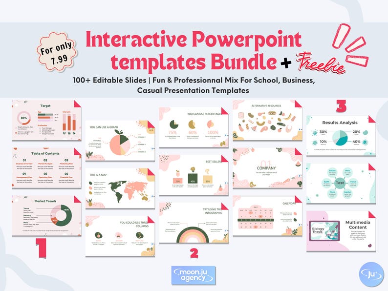 Powerpoint Templates Bundle, Animated Interactive, Free Fonts Icons and ...