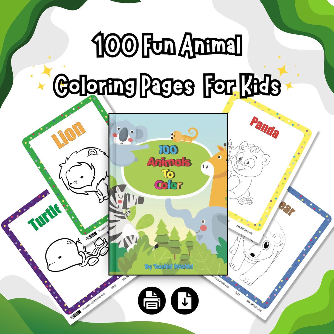 100 Printable Cute Entertaining Animal Coloring Pages for Kids Fun and ...