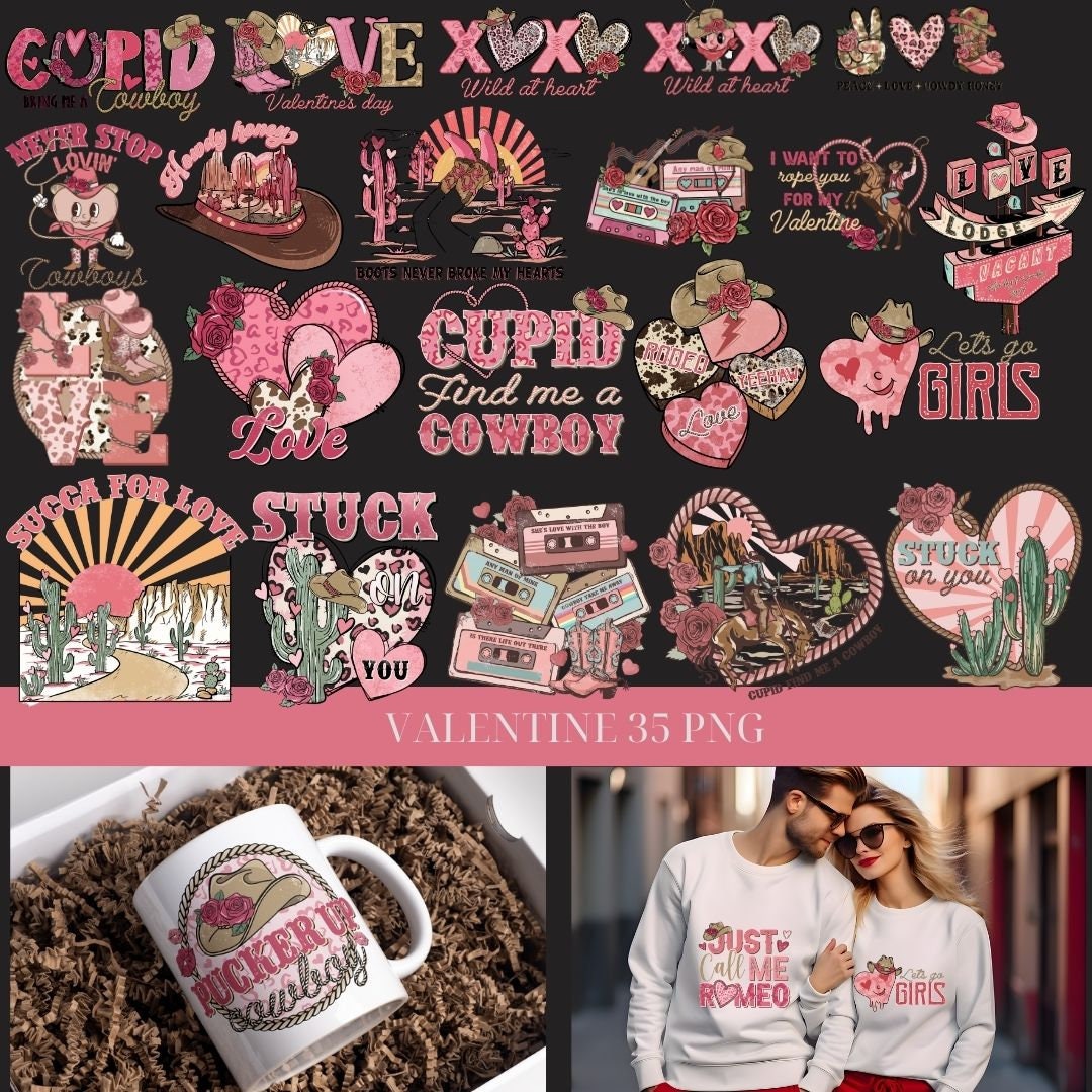 Western Valentines Day Bundle, Western Shirt Png, Western PNG ...