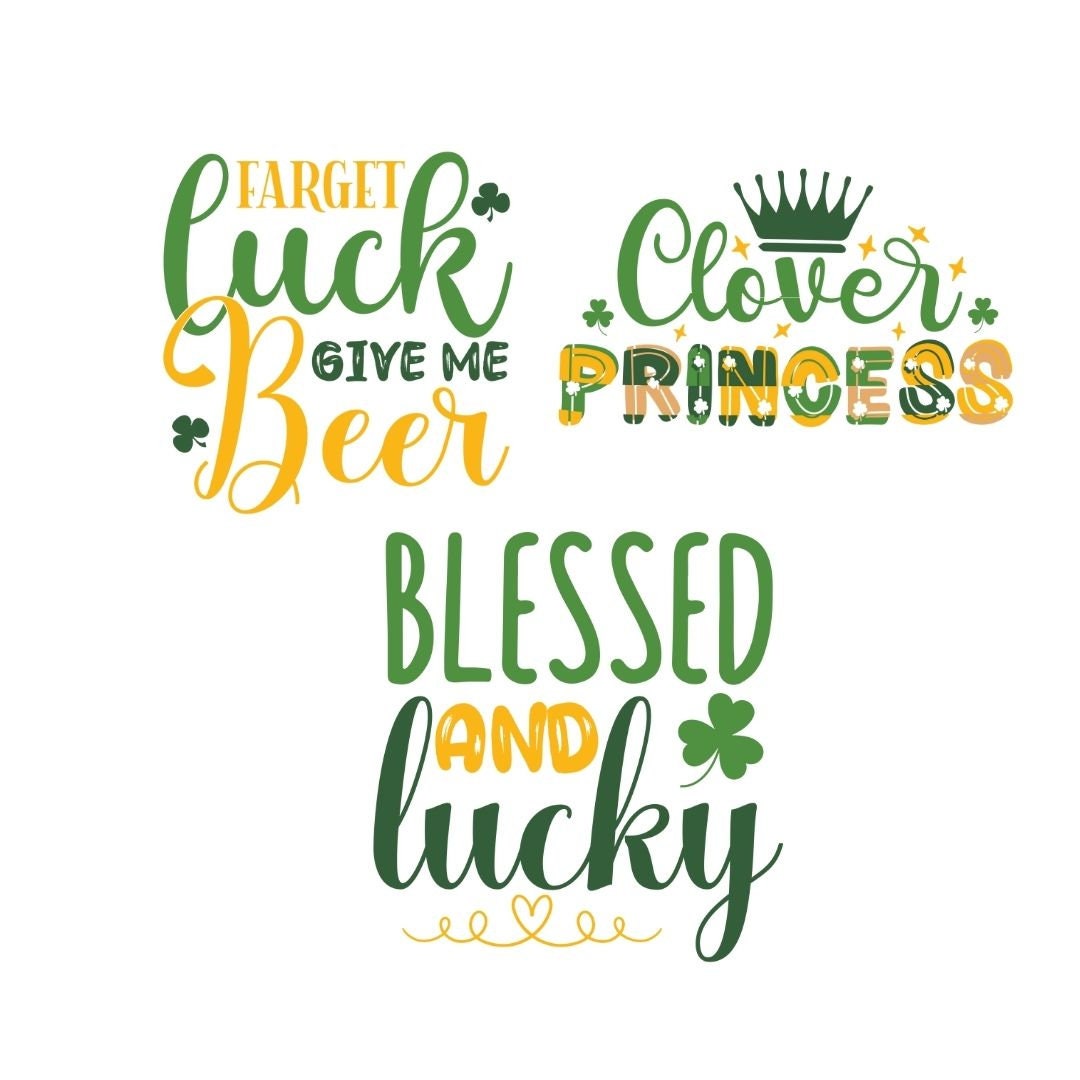 Patricks Day Quotes Png Bundle, St Patricks Lucky, Shamrock Png, St ...