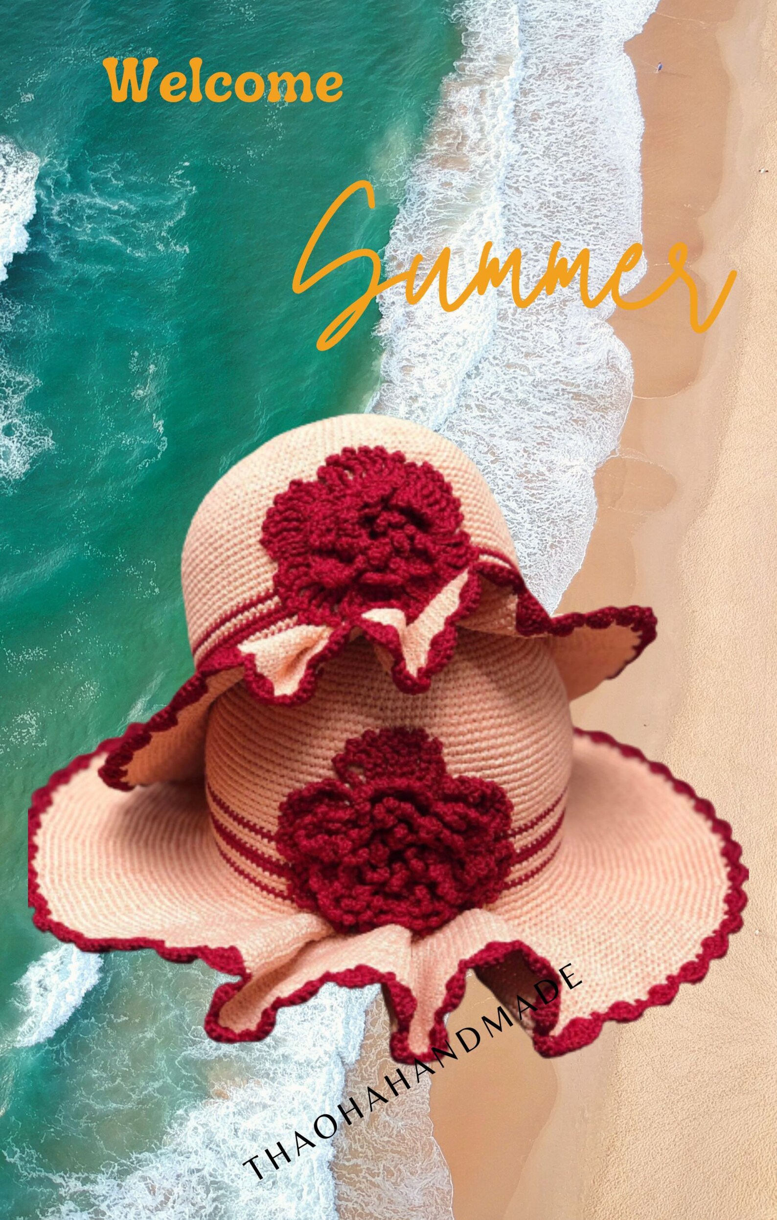 Flower Hat Crochet, Sun Hat Crochet, Sun Hat Women, Wide Brim Hat Women ...