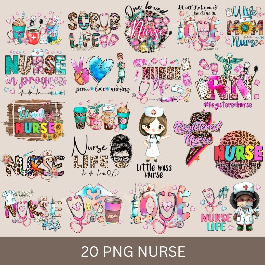 Nurse Sublimation Bundle Png, Nursing Png, Nurse Graphics, Healthcare ...