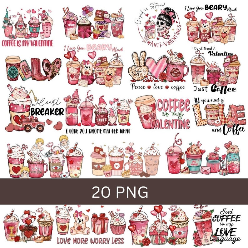 Coffee Valentine Png, Valentines Lattle Png, Coffee Lover Png ...