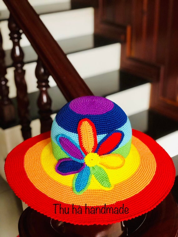 Rainbow Summer Hats Bunny Rainbow Sun Hat
