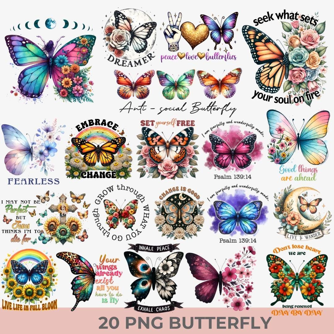 Butterfly Png, Butterfly Sublimation Design, Butterfly T-shirt Design ...