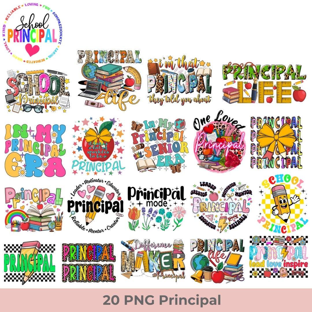 Principal Teacher Sublimation Png Bundle, Teacher Png, Back to School ...
