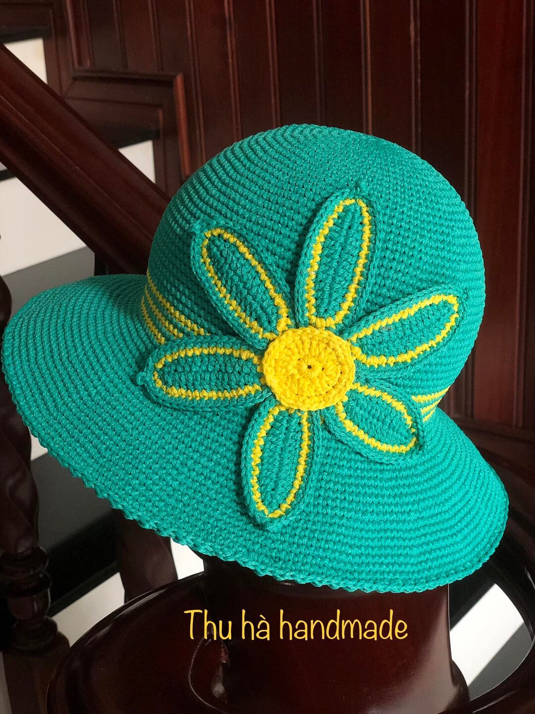 Hat Crochet Sun Hat Crochet Crochet Flower Hat Small Brim Etsy