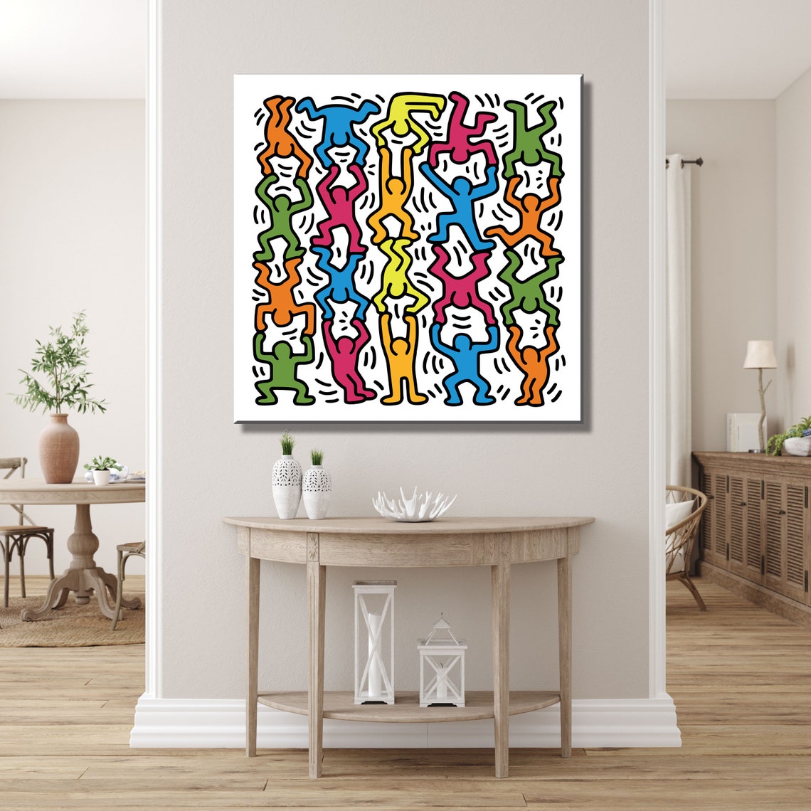 Keith Haring Canvas Artwork Keith Haring Wall Art Extra - Etsy