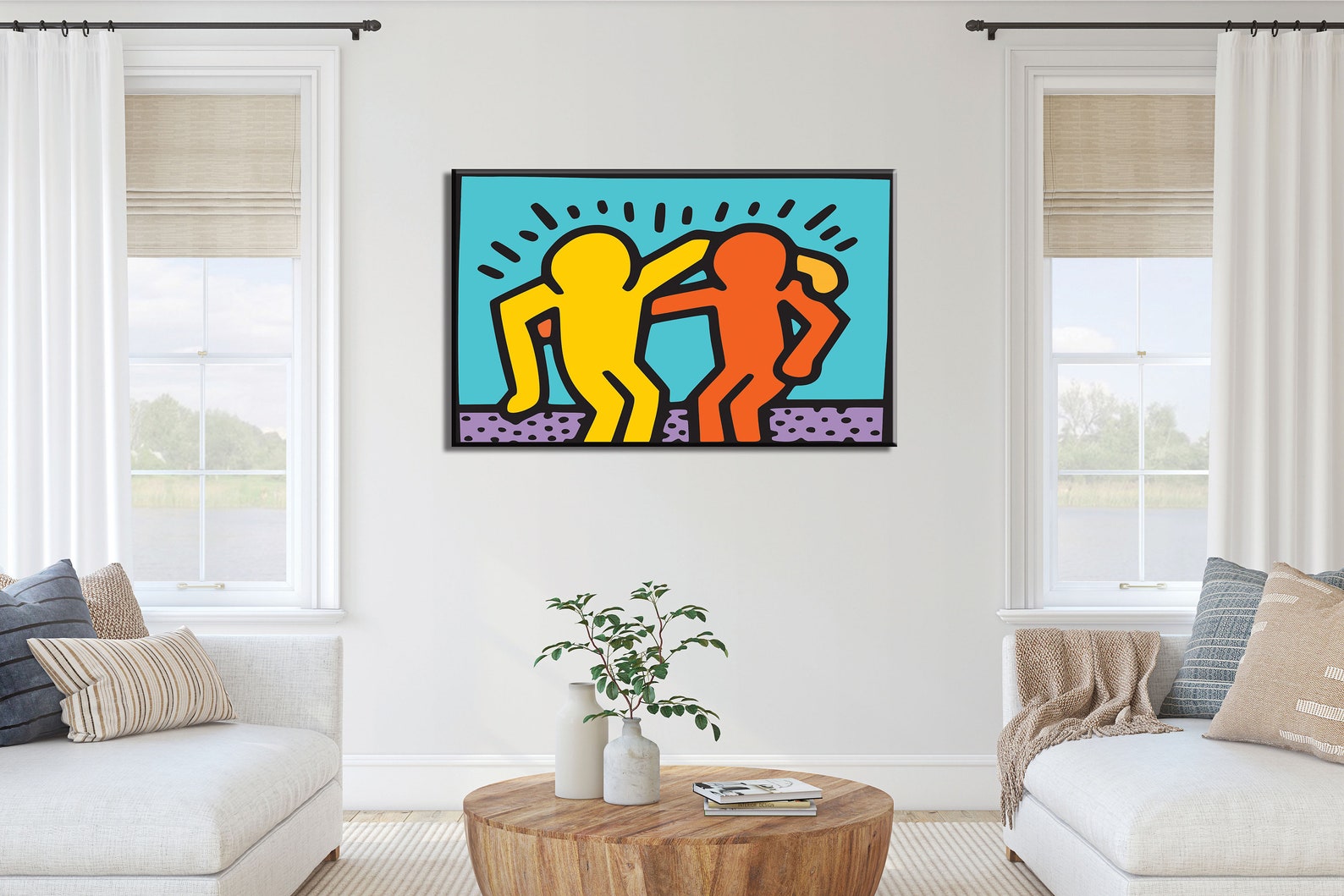 Keith Haring Hugging People Canvas Printkeith Haring Human - Etsy