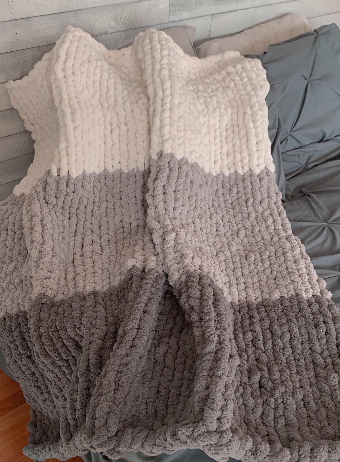 Hand Knit Chunky Blanket - Etsy