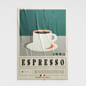 Espresso Poster, Coffee Print, Italian Coffee, Retro Poster ...