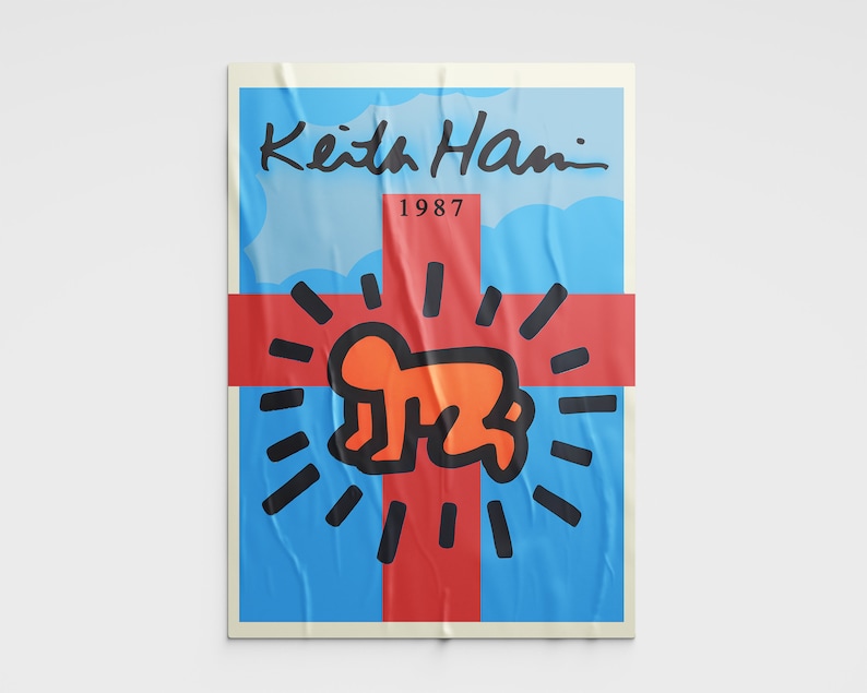 Keith Haring Poster, Radiant Baby , Haring Print, Exhibition Poster ...