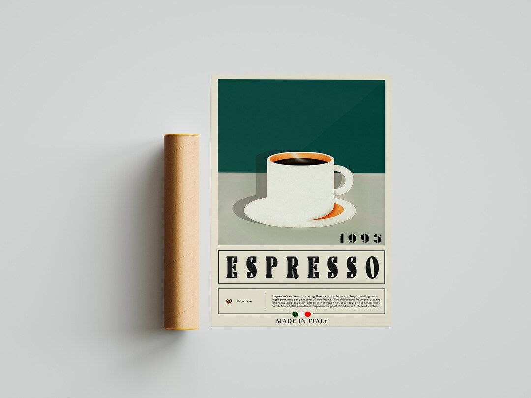 Espresso Poster Coffee Print Italian Coffee Retro Poster - Etsy