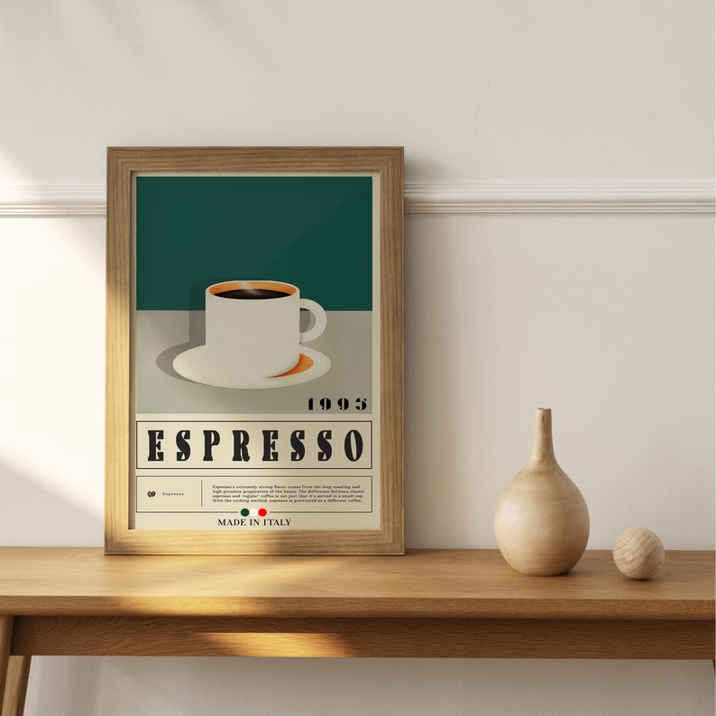Espresso Poster Coffee Print Italian Coffee Retro Poster - Etsy