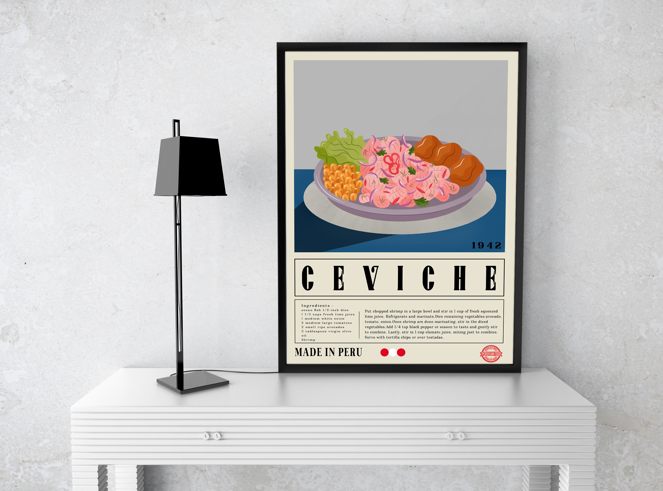 Ceviche Poster Food Print Peruvian Food Retro Poster - Etsy Australia