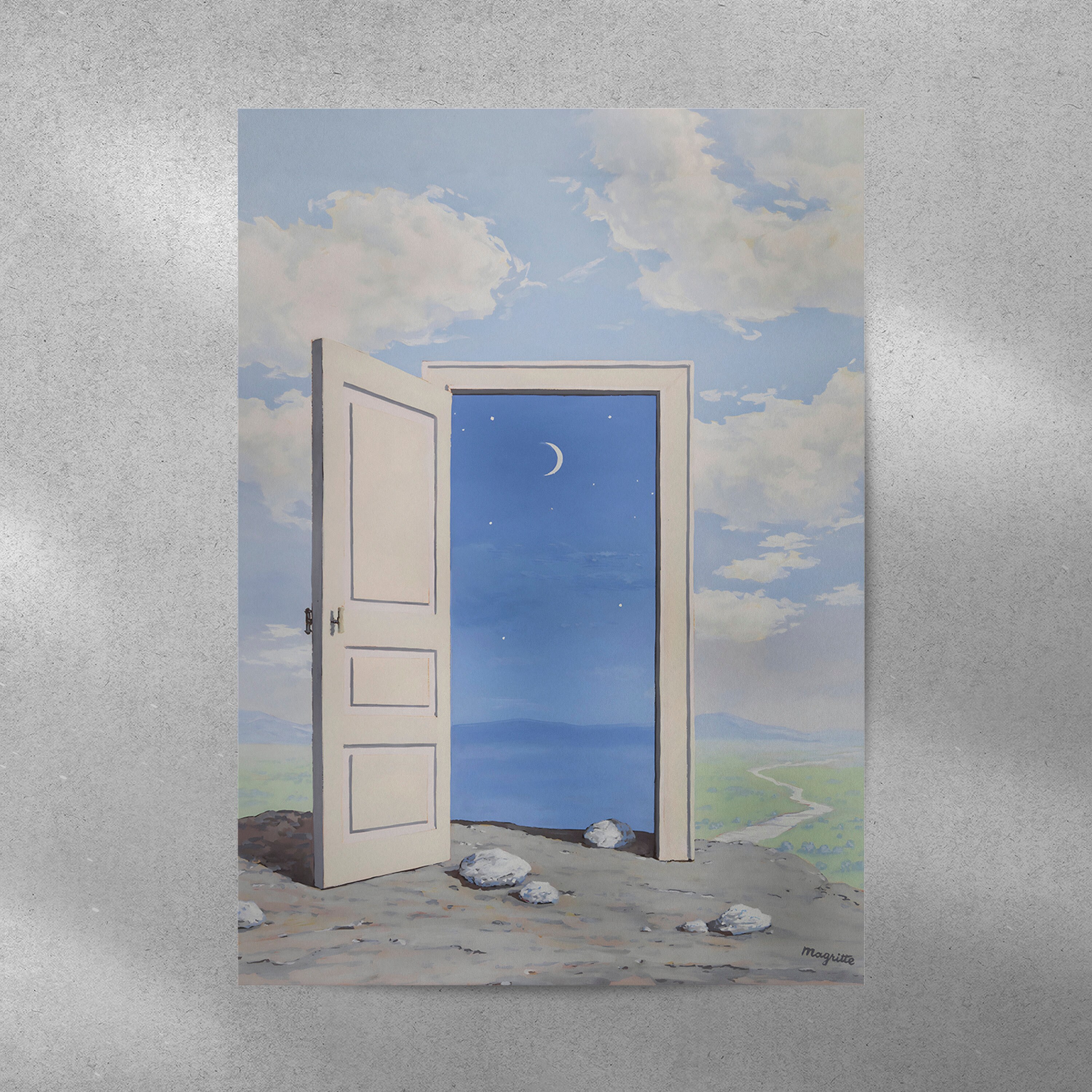Rene Magritte Print: Surrealist Doorway to Night Sky, Mid-century ...