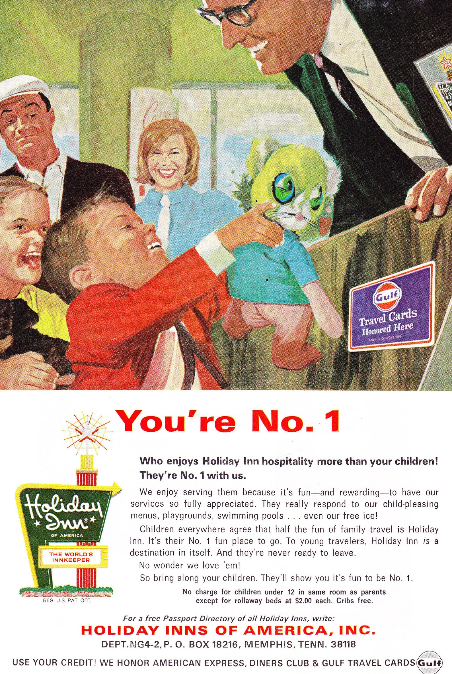 Vintage 1969 Holiday Inn Advertisement in A New Wall Mount Glass Pane ...