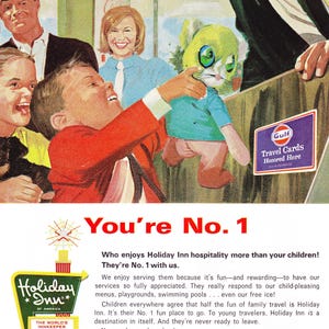 Vintage 1969 Holiday Inn Advertisement in A New Wall Mount Glass Pane ...
