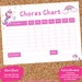 Unicorn Printable Chores Chart, Chore Chart for Kids, Kids Chore Chart ...