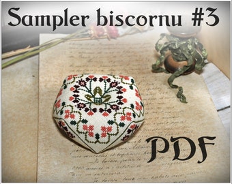 Cross Stitch Pattern Vintage Sampler-style Biscornu Pin | Etsy